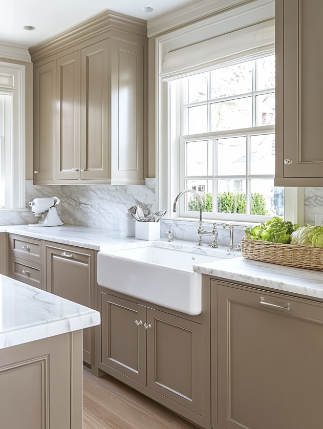 10 Elegant Taupe Kitchen Cabinet Ideas