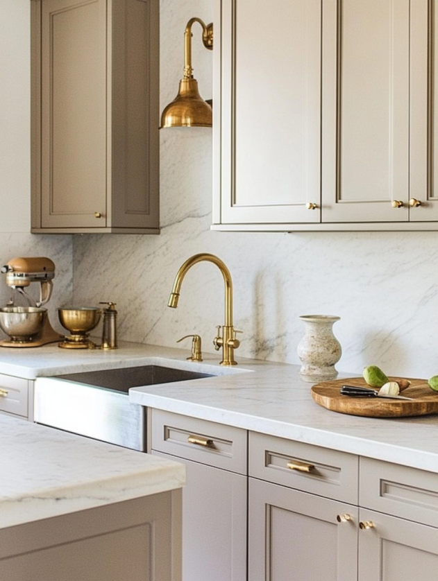 10 Elegant Taupe Kitchen Cabinet Ideas